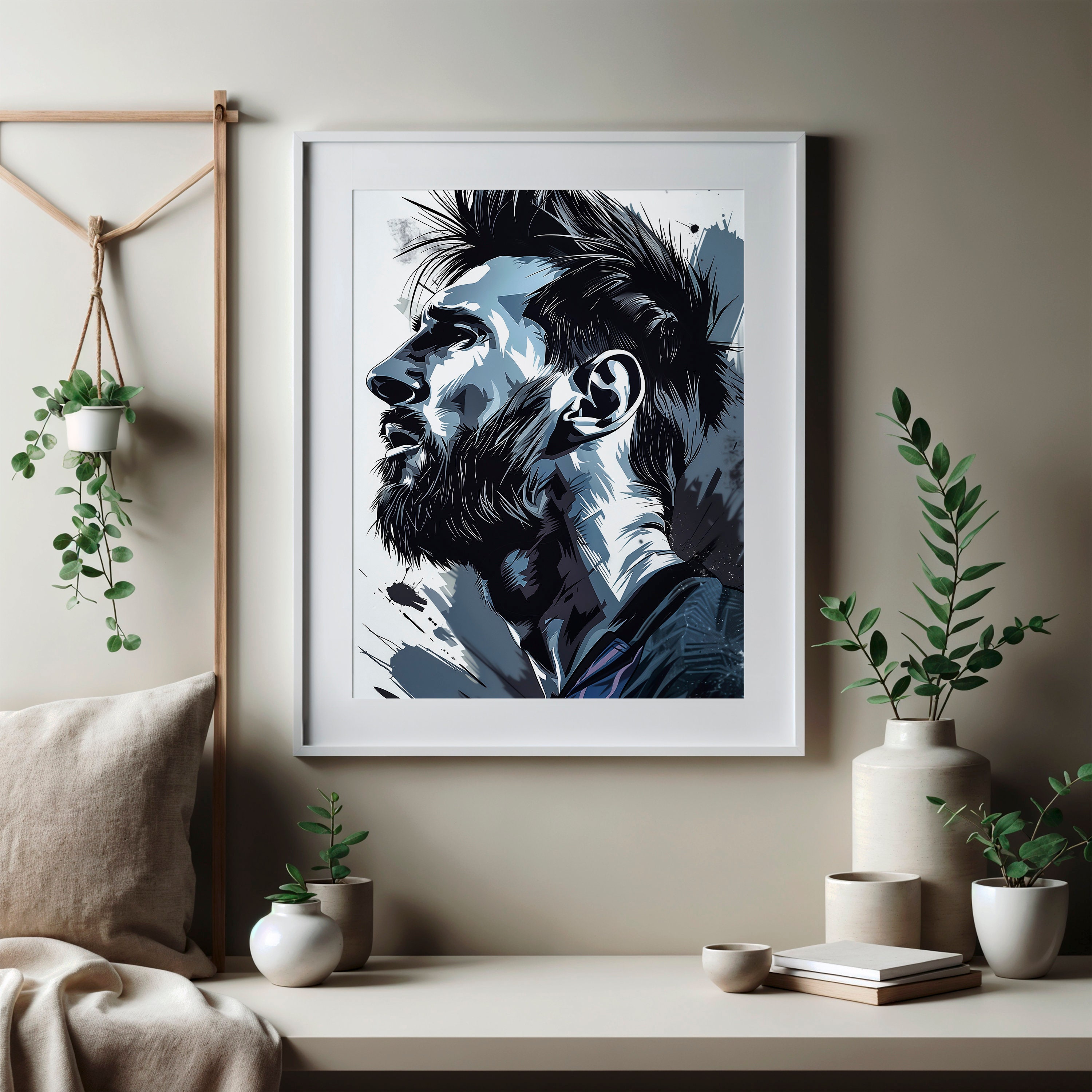 Lionel Messi Graffiti Wall Art Print, Argentina Footballer Poster ...