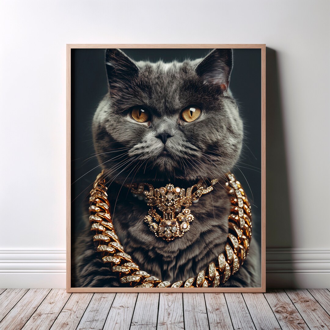 Funny Cat Art Poster, Cat Gift Poster, Cat Lover Art, Urban Art Poster ...