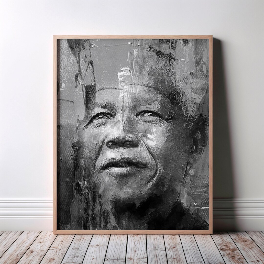 Nelson Mandela Wall Art Poster, Nelson Mandela Painting, Inspirational ...
