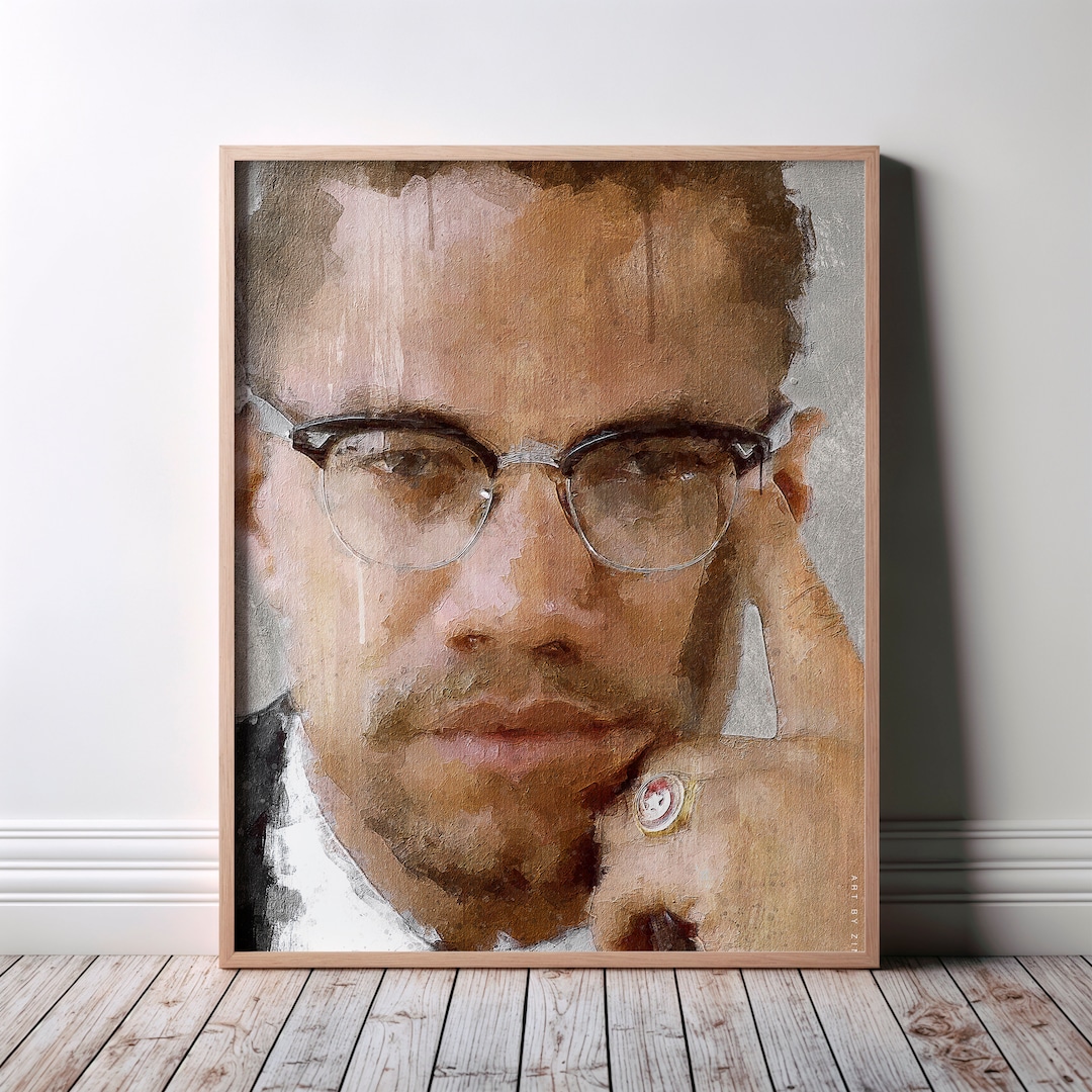Malcolm X Art Poster: Civil Rights Leader Tribute, Malcolm X Poster ...