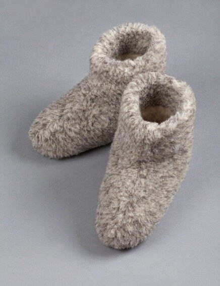 Eco Black Womens/ Mens Merino Pure Sheeps Wool Slippers/ Sheepskin ...