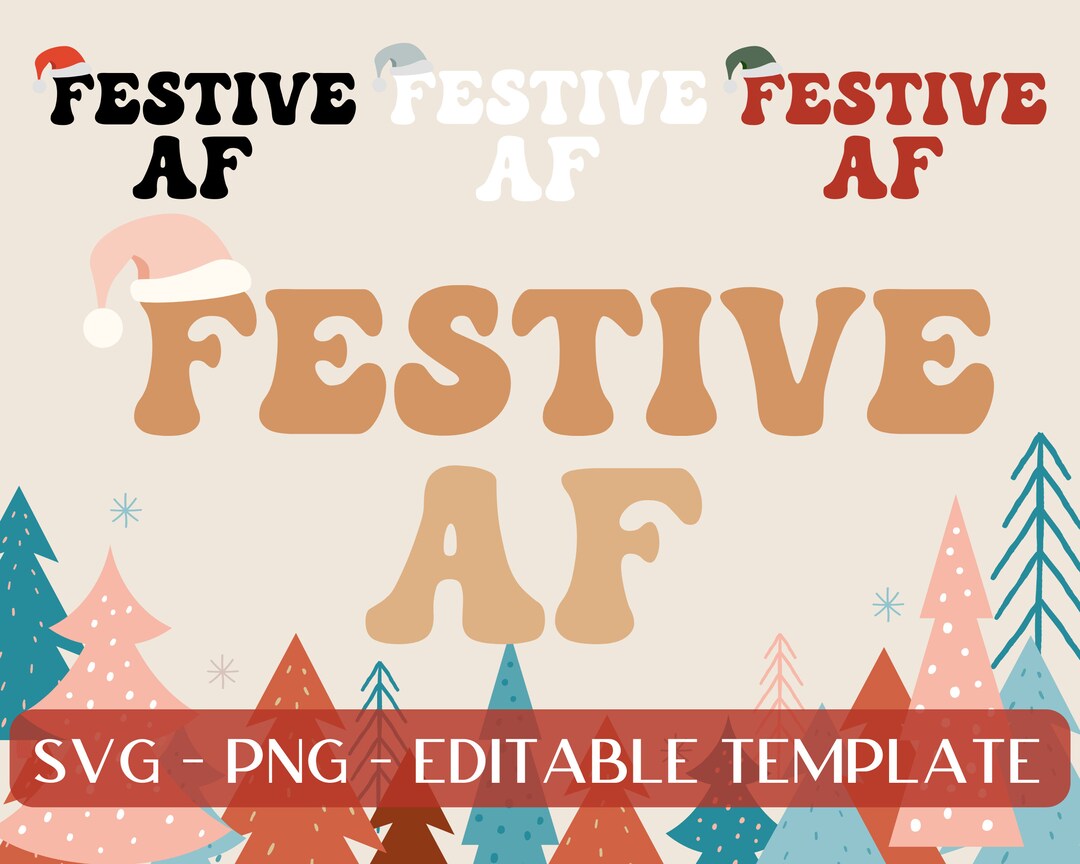 Funny Festive AF SVG Bundle Boho Christmas PNG Christmas - Etsy