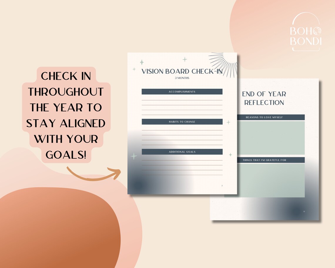 2024 Vision Board Template, Vision Board Workshop, Manifestation Guide ...