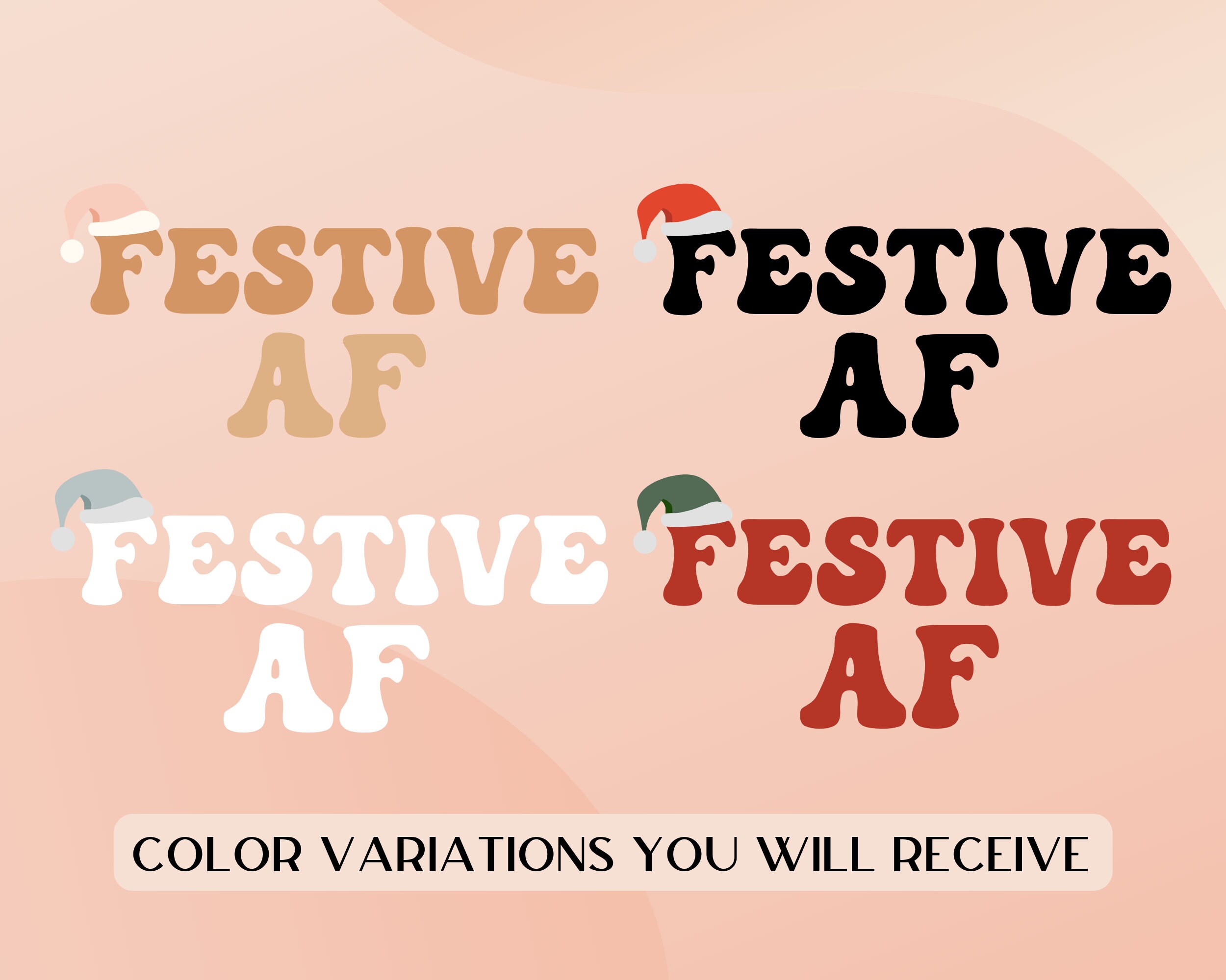 Funny Festive AF SVG Bundle Boho Christmas PNG Christmas - Etsy