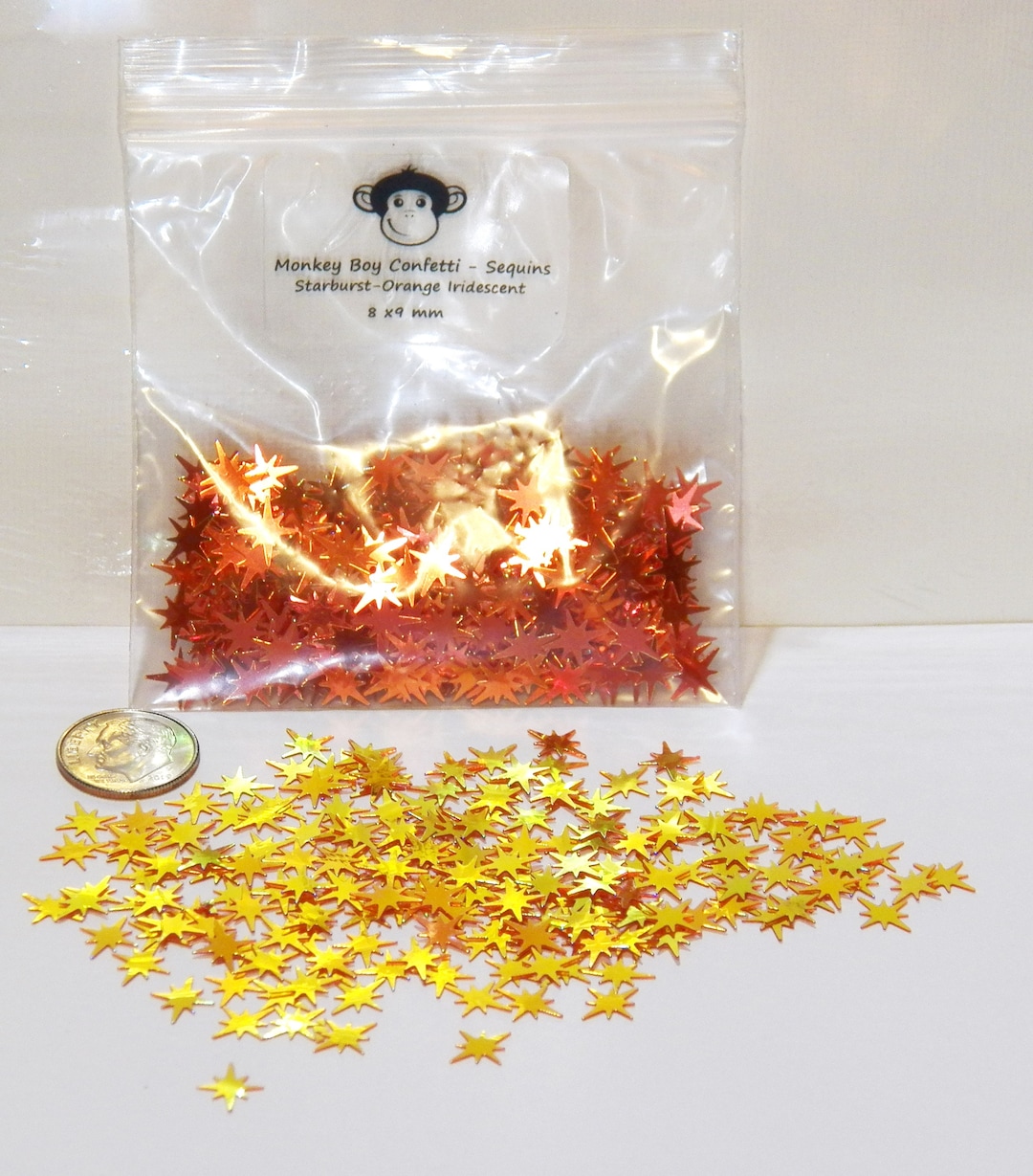 Starbursts Orange/gold Iridescent/color Color Change 8 X 9 Mm Confetti ...