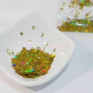 Alphabet Letters in Gold Holographic! Beautiful Embellishments for Nail ...