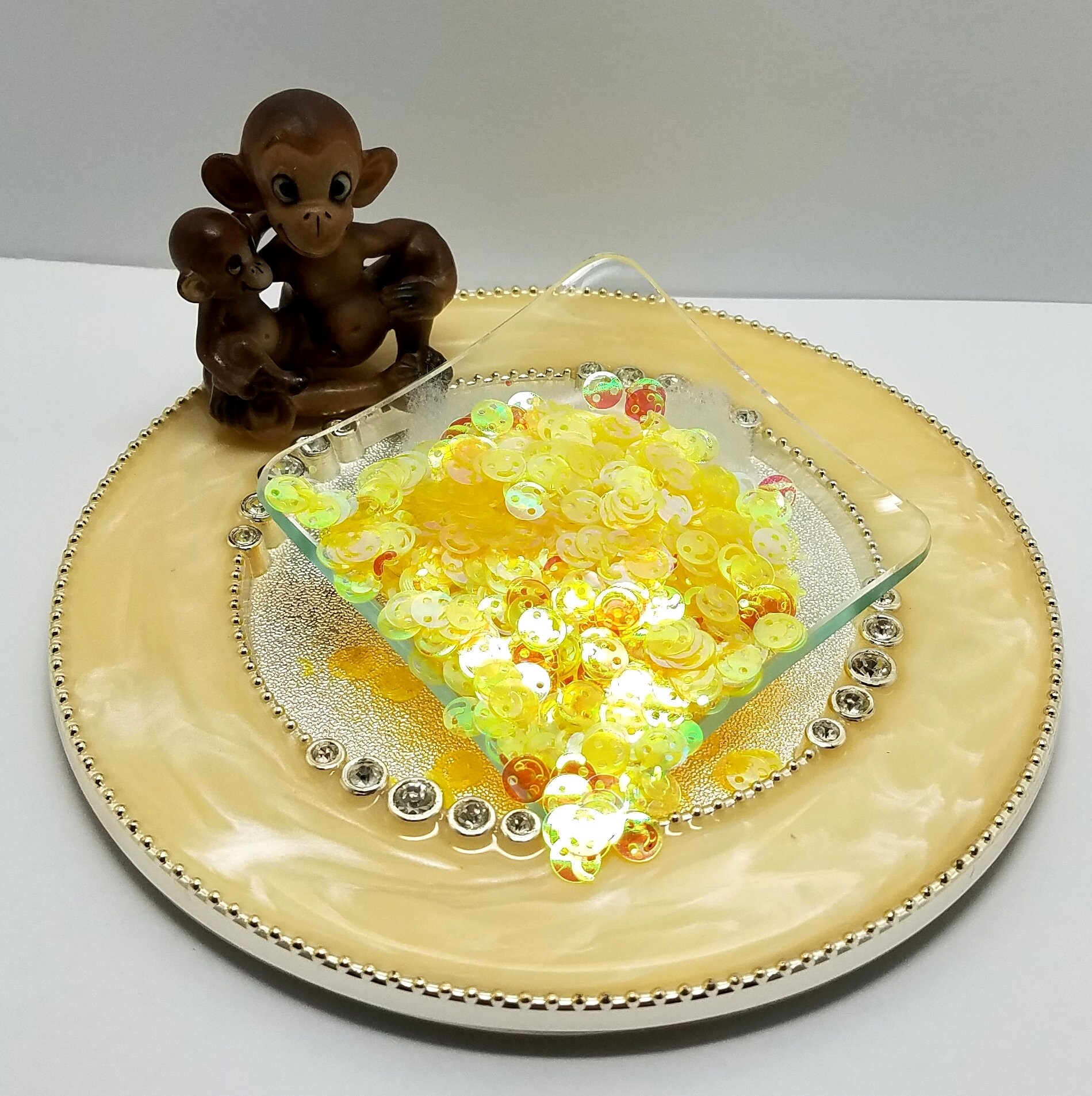 Smiley Face Glitter Shapes! Cute Yellow Iridescent Specialty Shapes ...