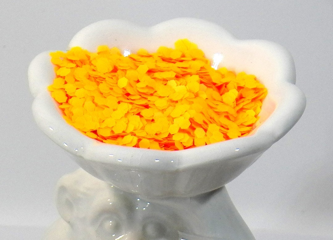Orange Neon Matte Hex Dots 2.5 Mm Glitter/confetti Shapes! Mix & Match ...