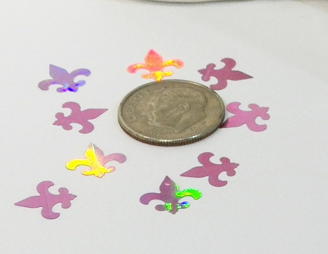 Fleur De Lis Confetti - Beautiful Luminous Lilac Holographic Color ...