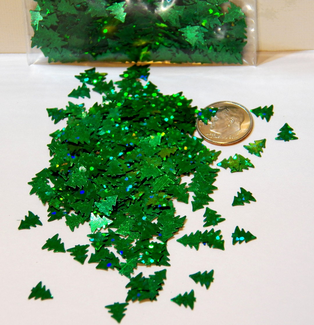 Christmas Tree Confetti Shapes! Deep Green 8 Mm Laser/holographic for ...