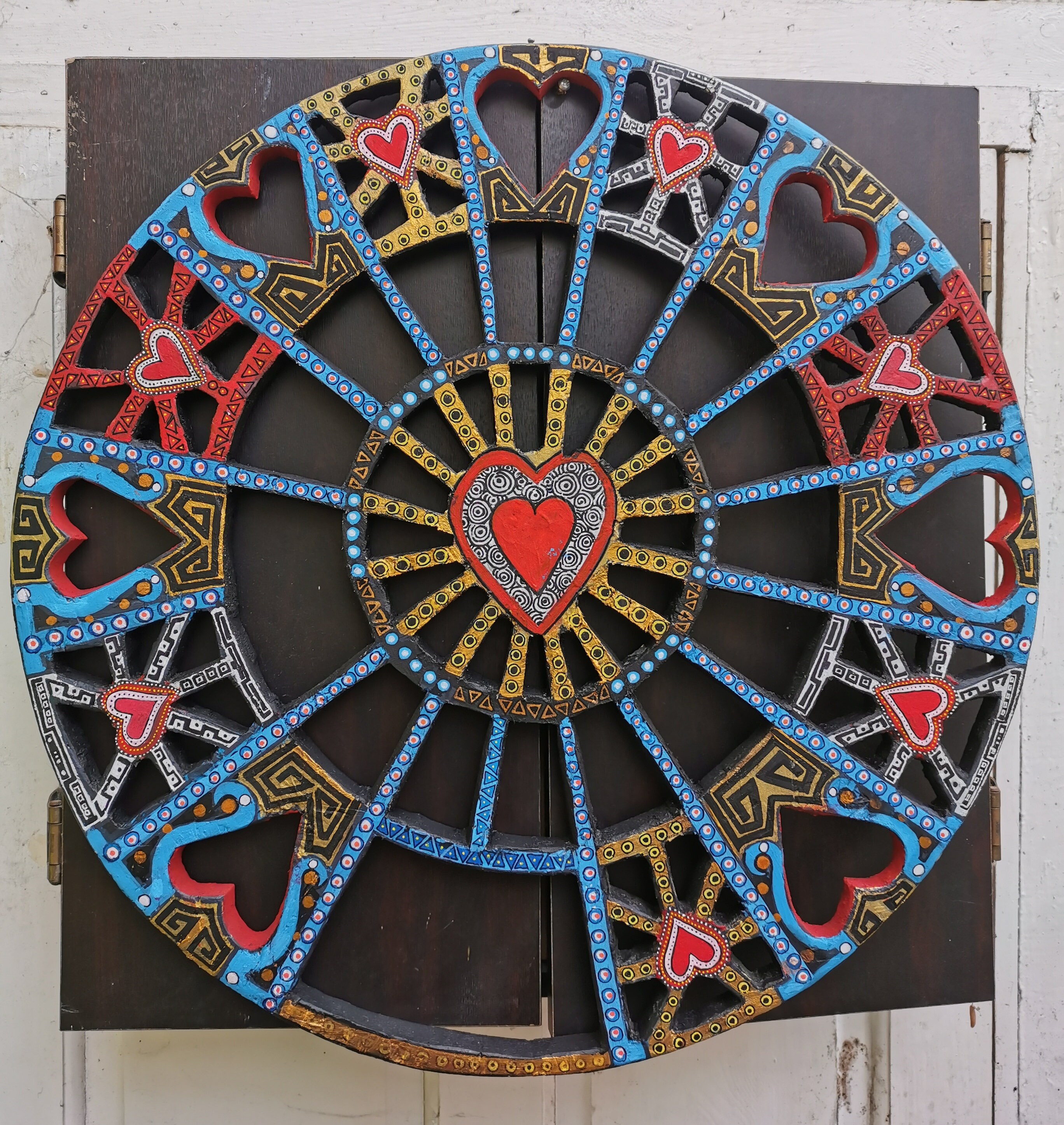 Mandala Wheel Painted Wooden Board - Etsy
