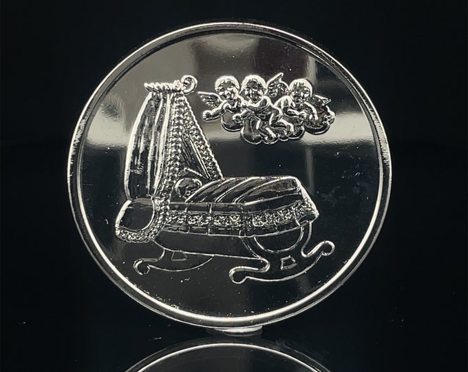 Silver Christing Coin, Baby Shower Gift, Personalized Baby Gift, Silver ...