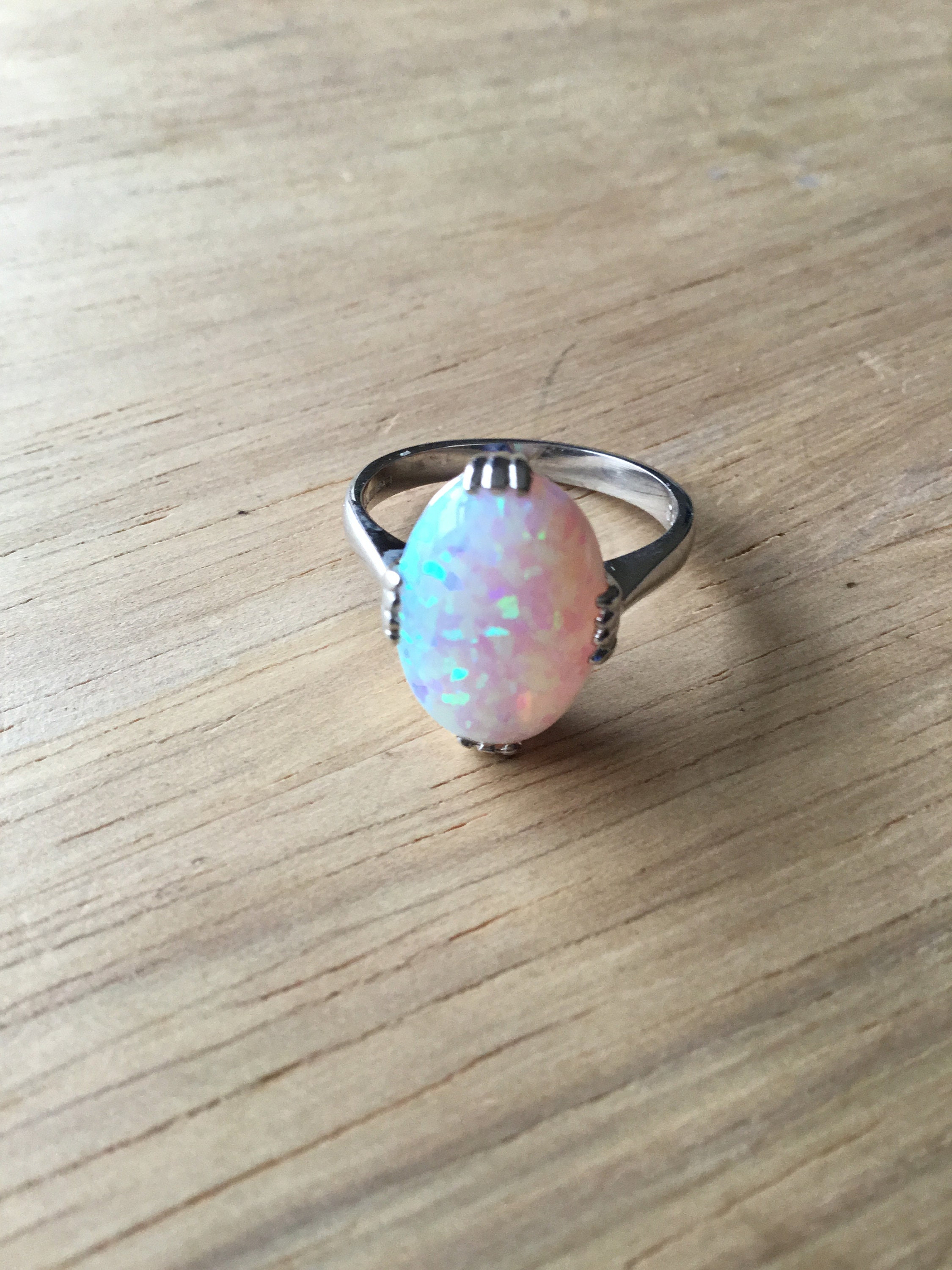 Large Opal silver ringopal ring oval opal ringsilver opal | Etsy