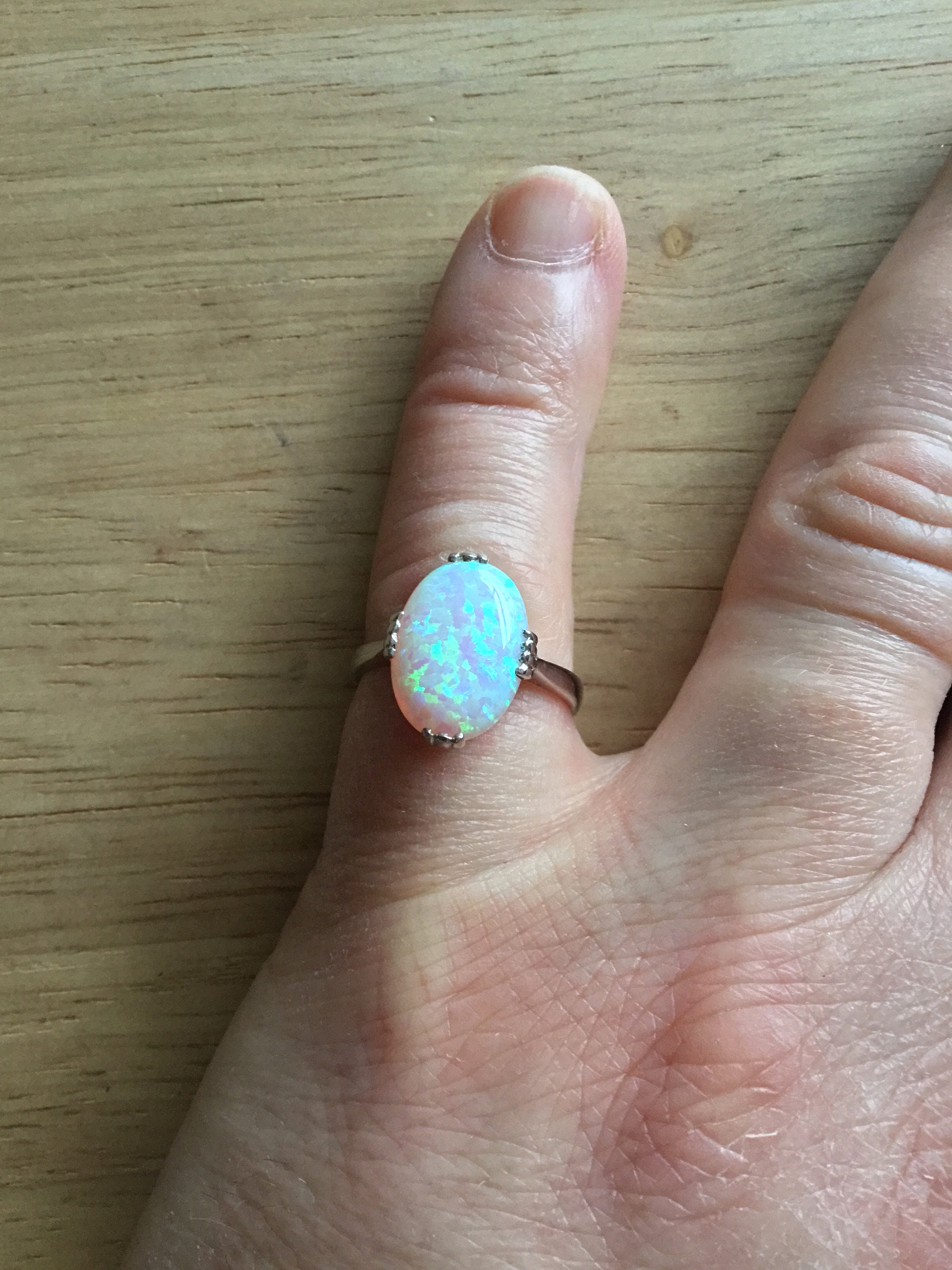 Large Opal silver ringopal ring oval opal ringsilver opal | Etsy