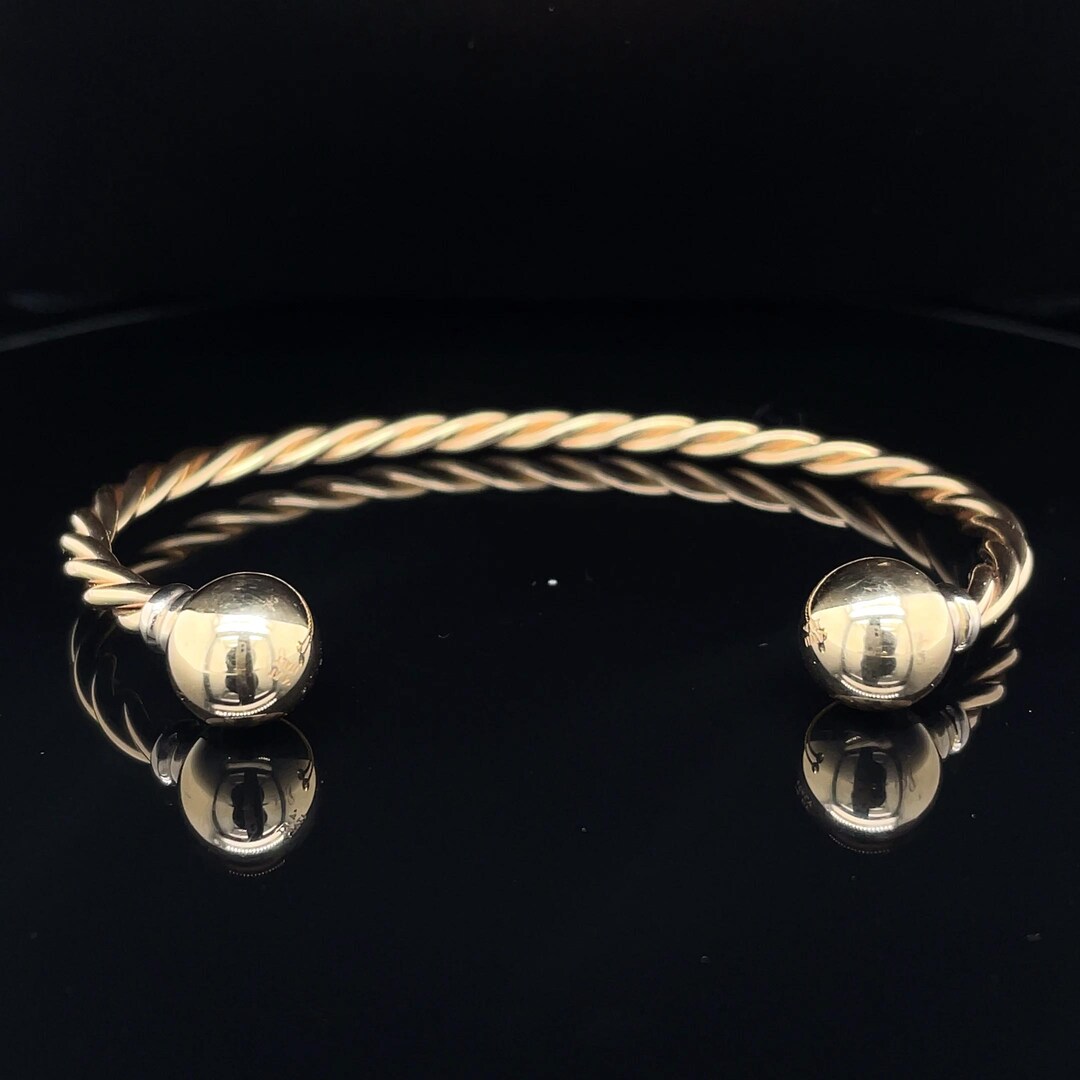 Heavy Gold Torque Bangle, Twisted Gold Torque Bangle,14 Carat Gold ...