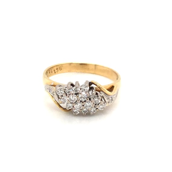 Vintage Diamond Cluster Engagement Ring Diamond Dress Ring Diamond Cluster Ring Vintage Diamond Ring Gold Cluster Ring Etsy