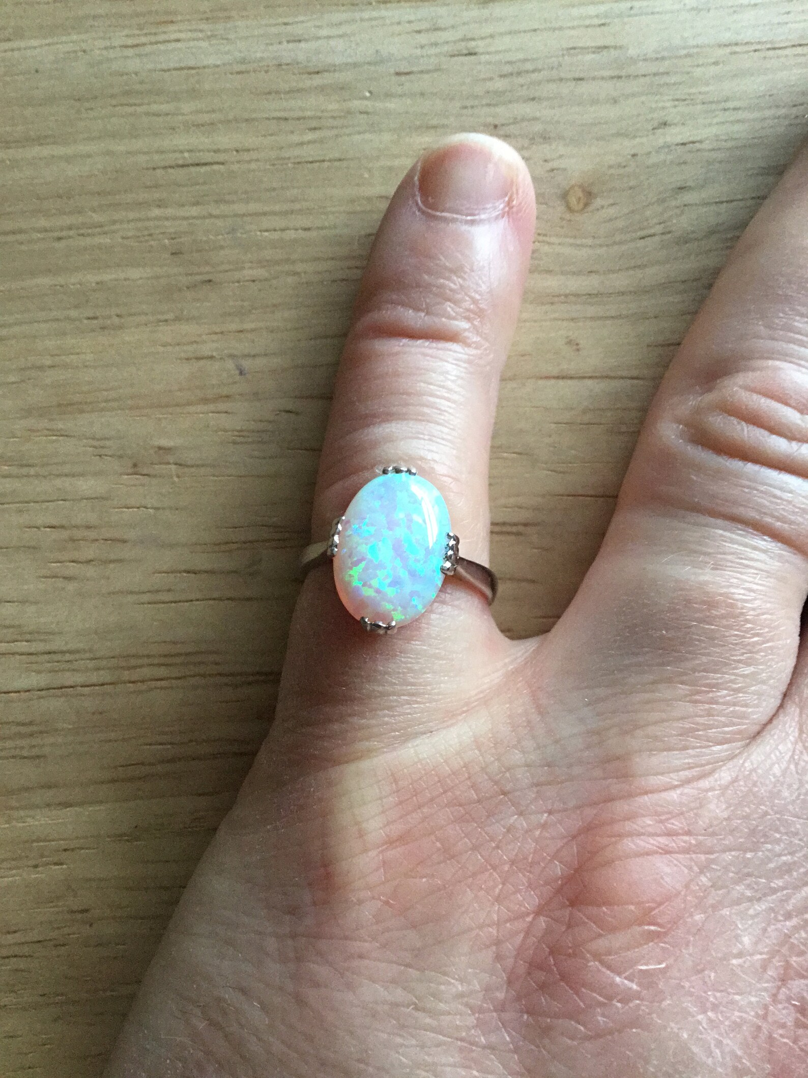 Large Opal silver ringopal ring oval opal ringsilver opal | Etsy
