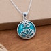 Silver Turquoise OM Pendant With 18 Chain, 925 Sterling Silver Lotus ...