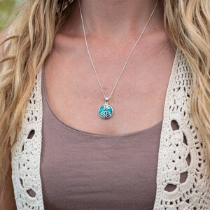 Silver Turquoise OM Pendant With 18 Chain, 925 Sterling Silver Lotus ...