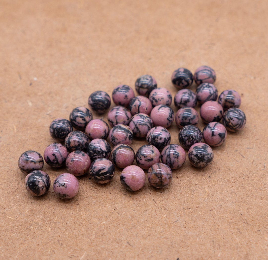 Rhodonite 10 MM Balls, Mini Gemstones Sphere, Natural Pink Rhodonite Gemstones Balls, Meditation ...