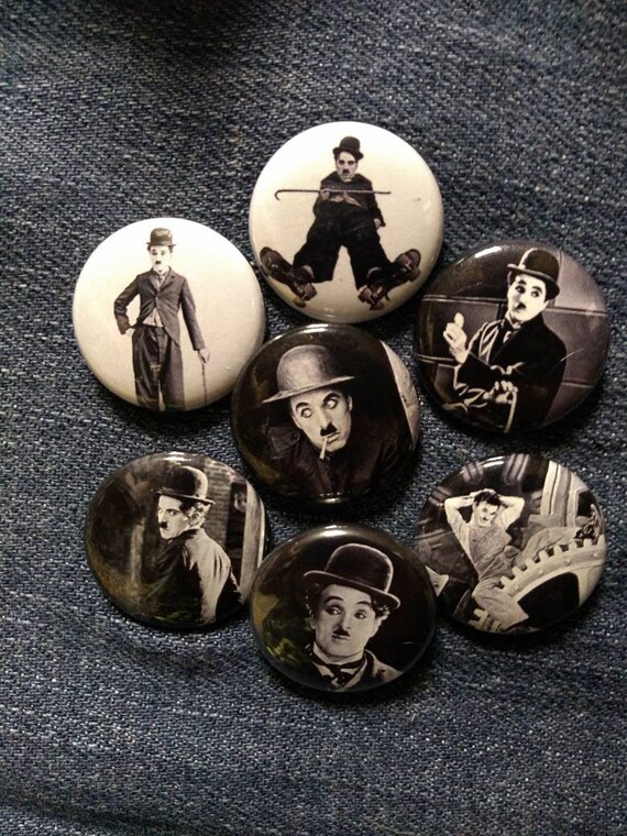 Charlie Chaplin Taste Set 1 Pins Pinback Tasten Etsy