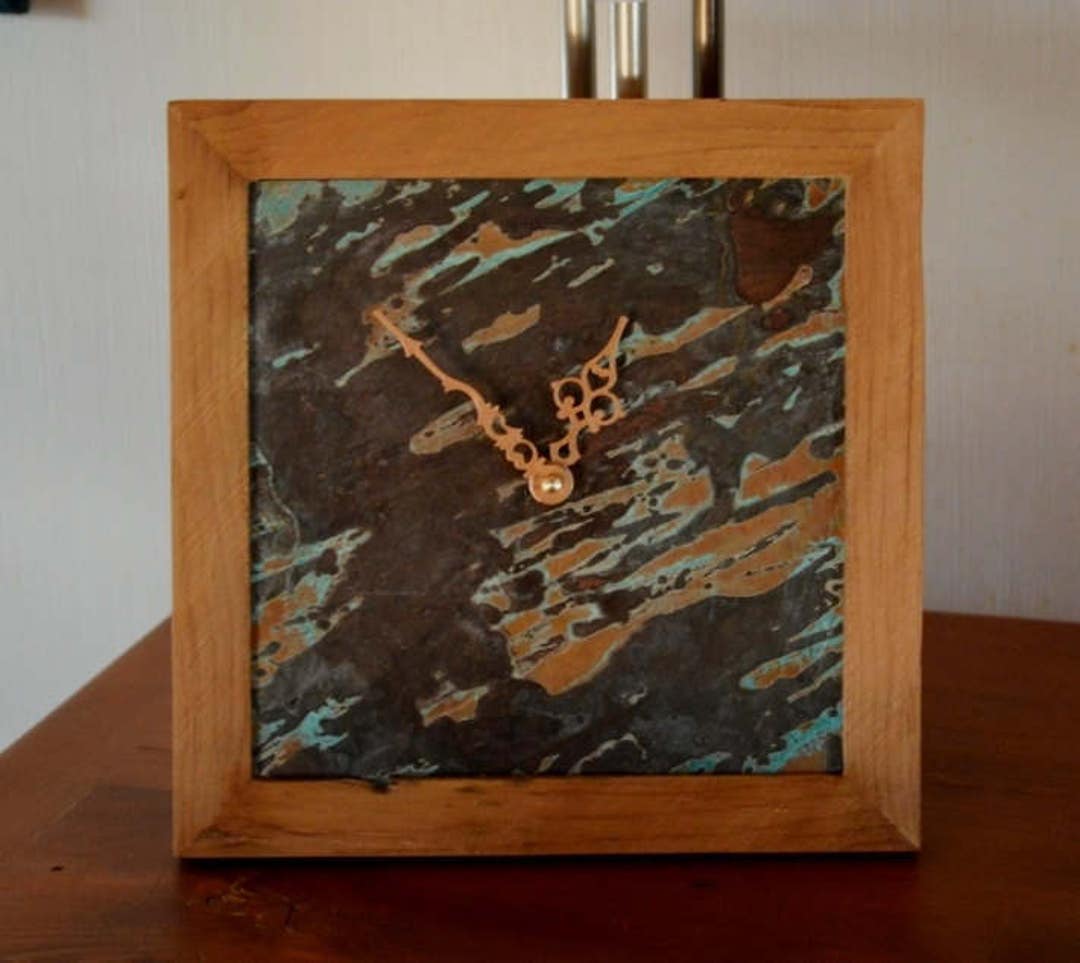 Copper Wall Clock With Barn Siding Frame (wall Clock - Copper Clock ...