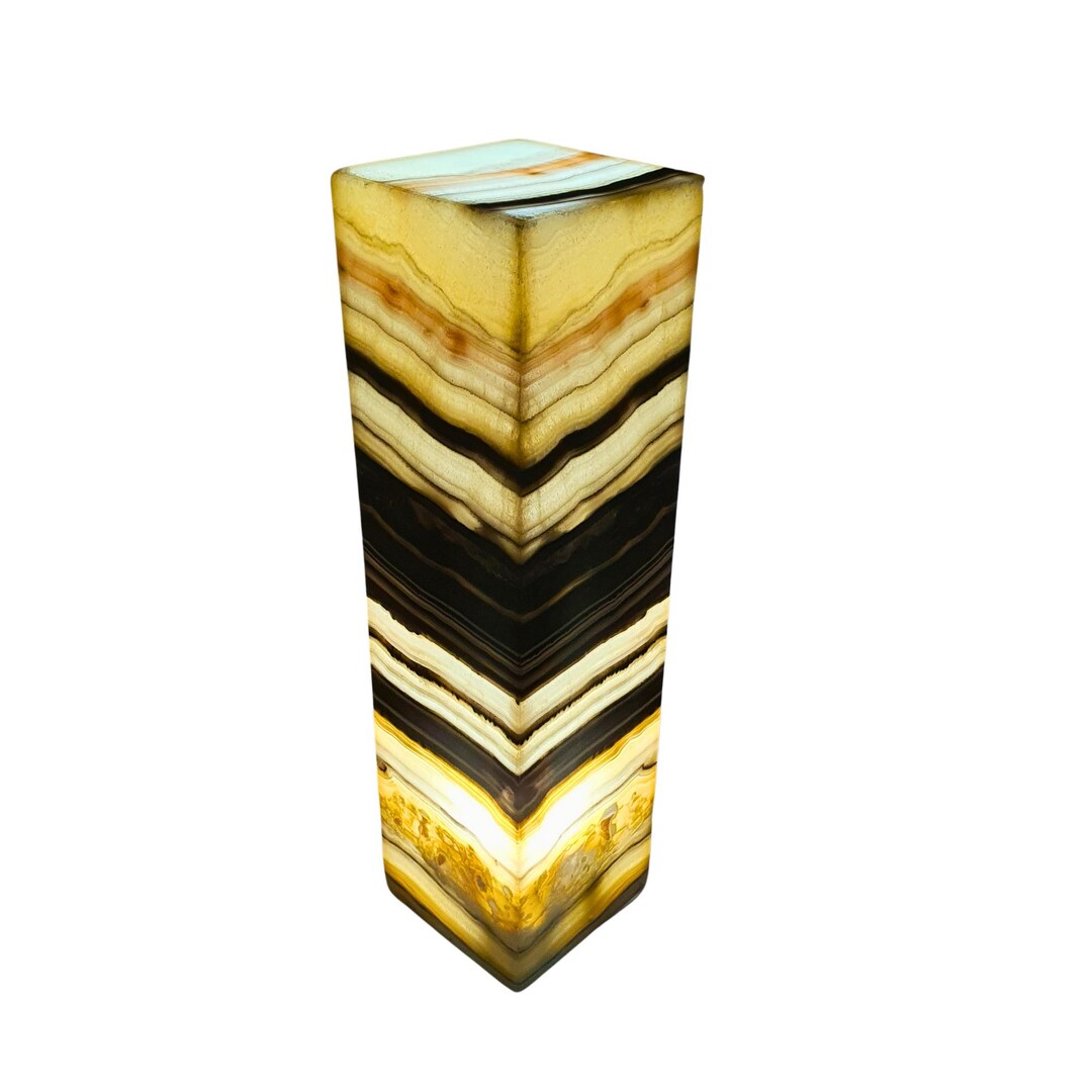Decorative Onyx Bedside Lamp – Full Slab Lighting, 55 Cm - Etsy