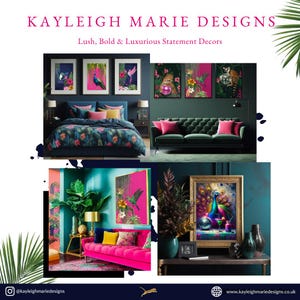 Hot Pink Greek Goddess Statue Art Print - Maximalist Botanical and ...