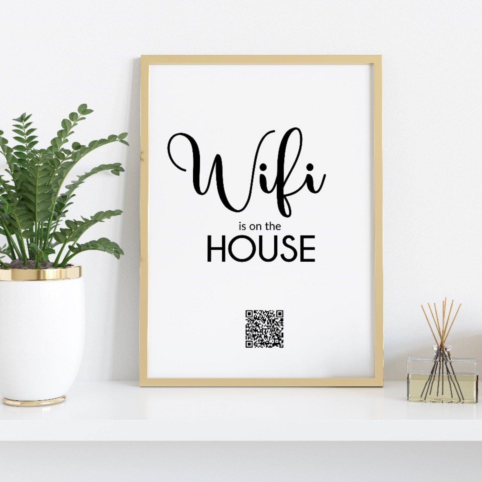 Wifi Wall Print Wifi QR Scanner Sign - Etsy UK