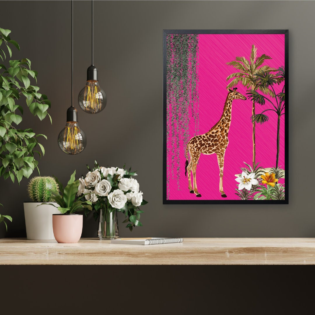 Hot Pink Giraffe Print