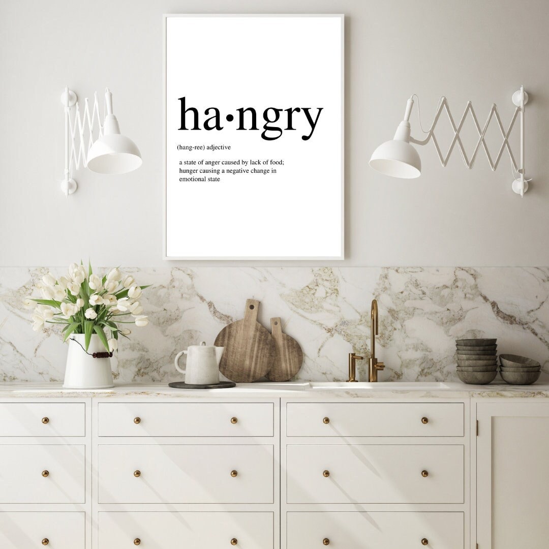 Hangry Wall Art Print Kitchen Wall Decor Definition Quote - Etsy