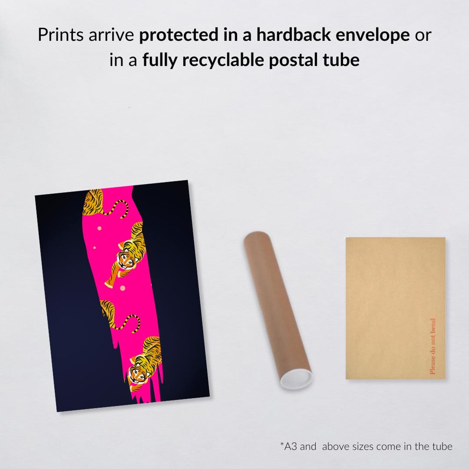 Hot Pink Tiger Print | Modern Jungle Wall Art | Bold Tiger Streak ...