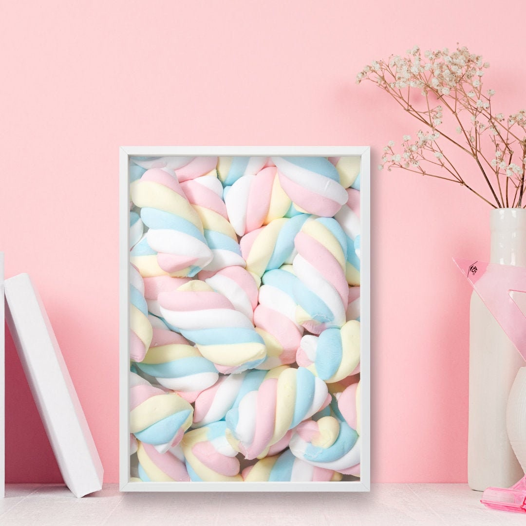 Flump Wall Print, Marshmallow Wall Poster, Pastel Candy Wall Print ...