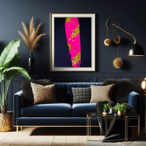 Hot Pink Tiger Print | Modern Jungle Wall Art | Bold Tiger Streak ...