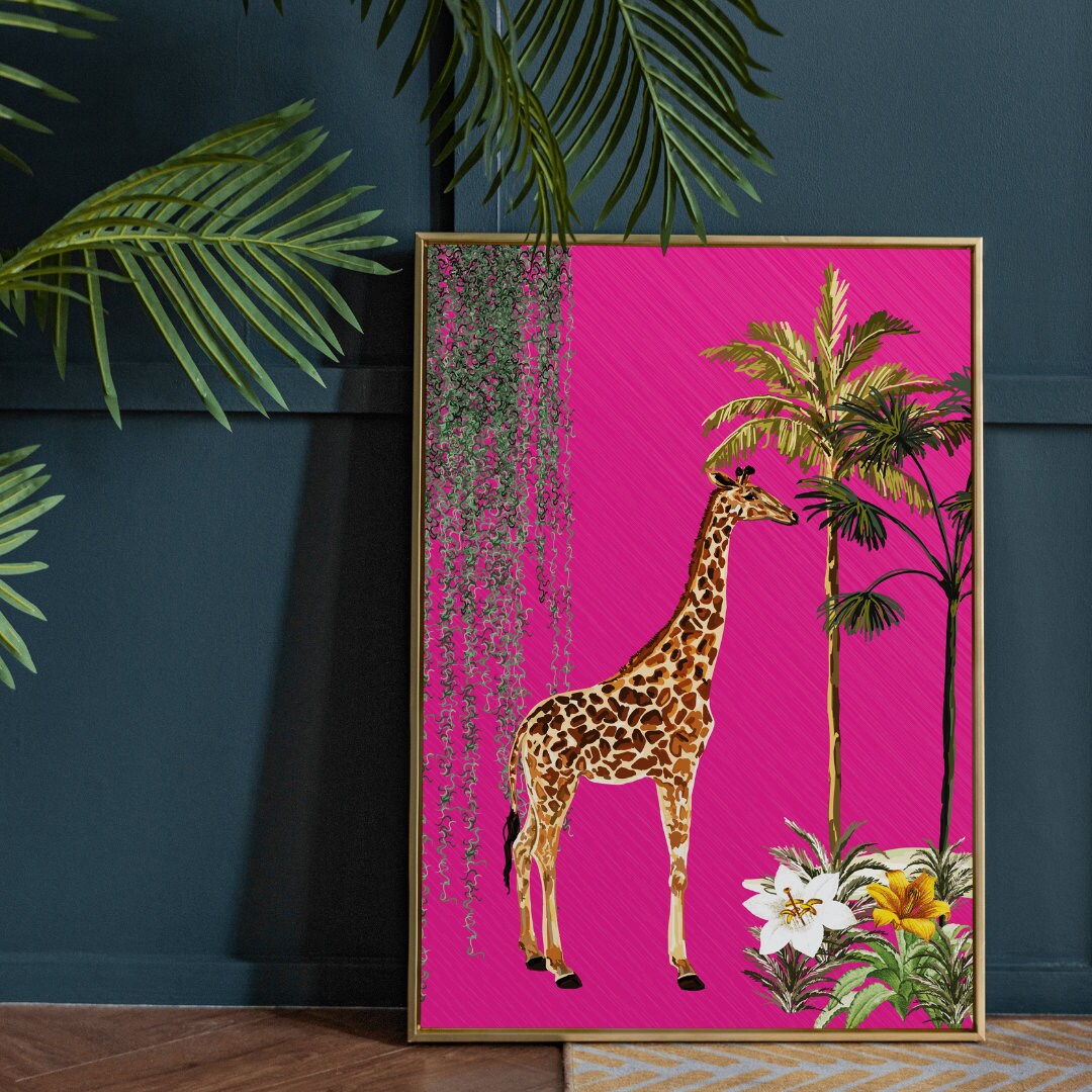 Hot Pink Giraffe Print
