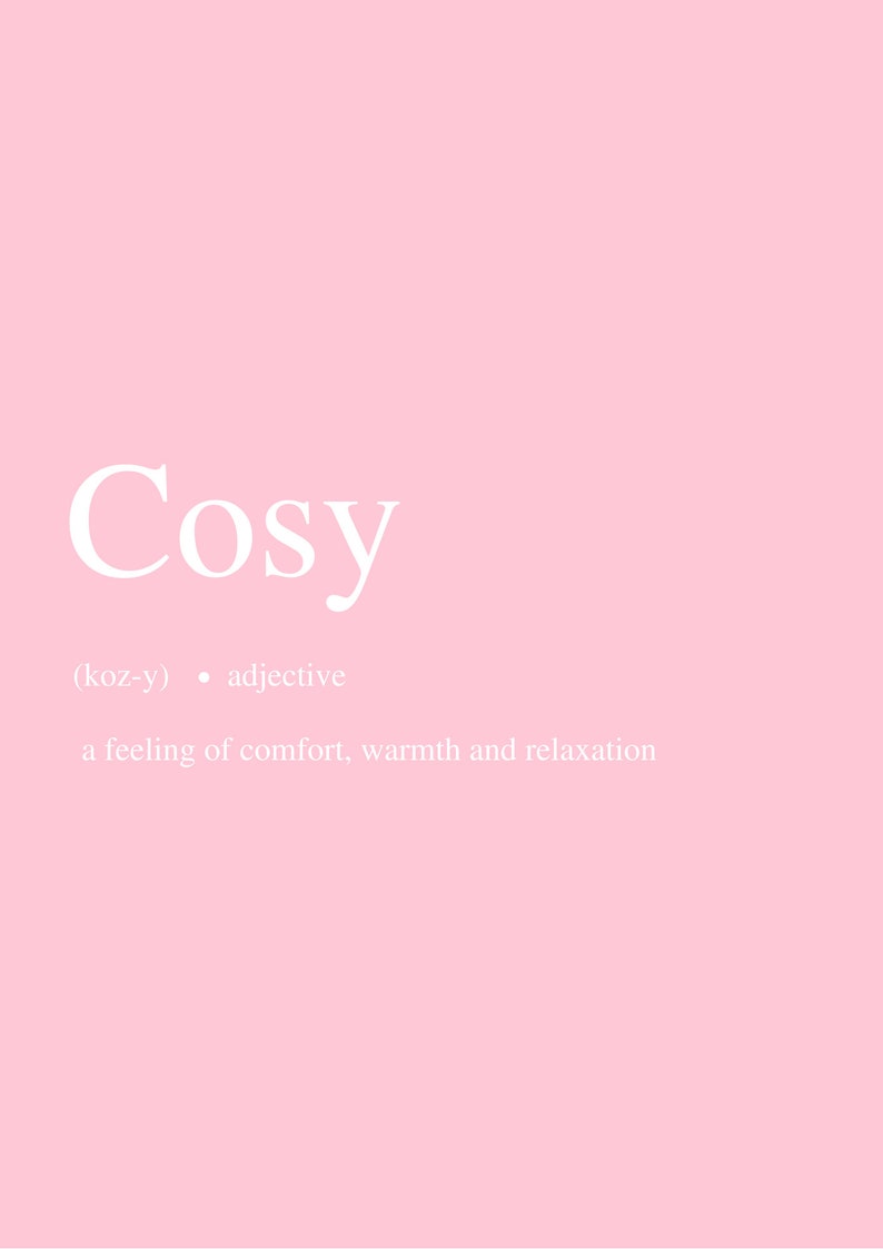 Cosy Definition Wall Print Autumn Wall Poster Cosy Living | Etsy