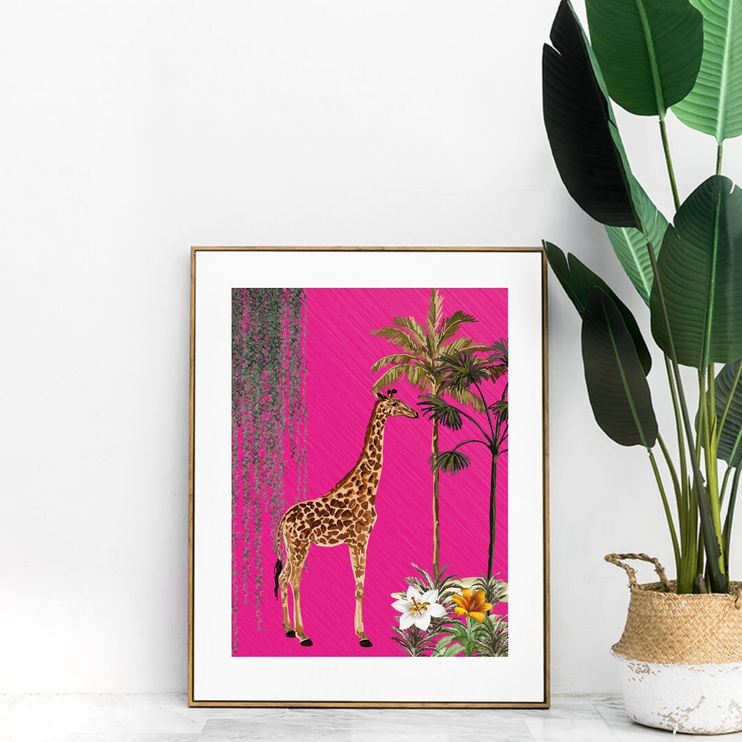 Hot Pink Giraffe Print