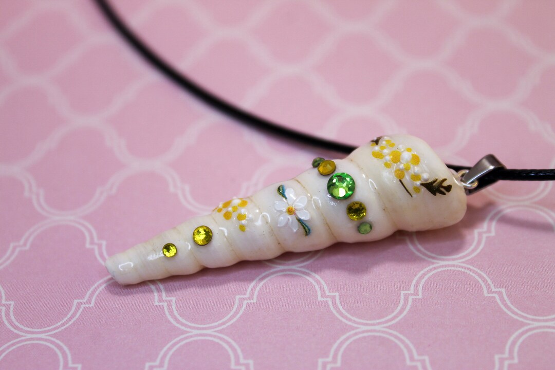 Natural Spiral Turret Seashell Pendant Necklace - Etsy