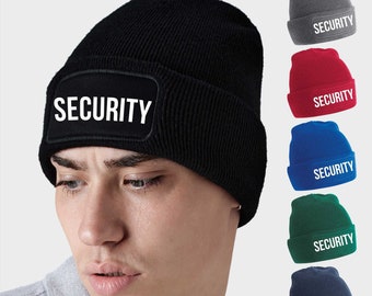 SECURITY Unisex Adult Patch Beanie Hat Winter Outdoor Night - Etsy UK