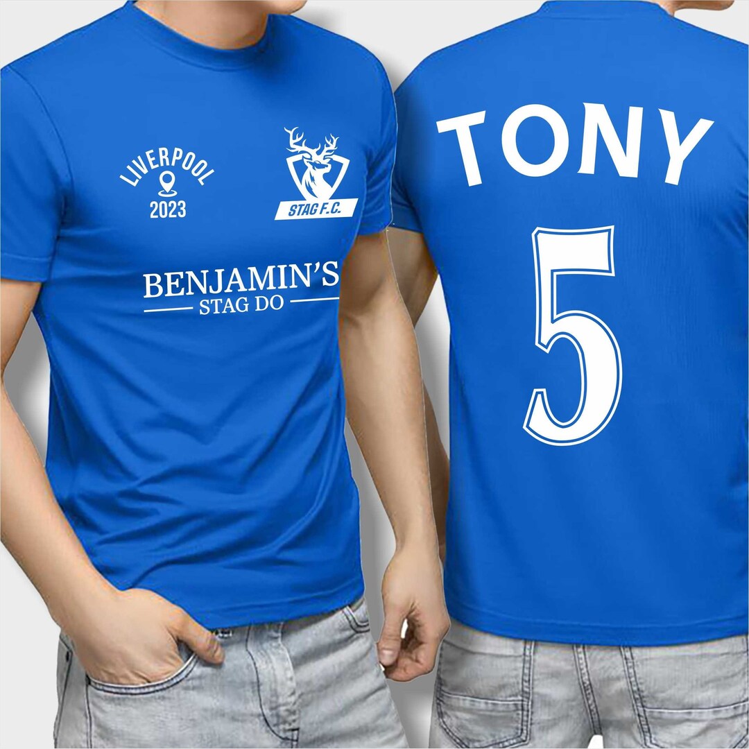 Personalized Stag Do Football T-shirt, Custom Name & Number, Groomsman ...
