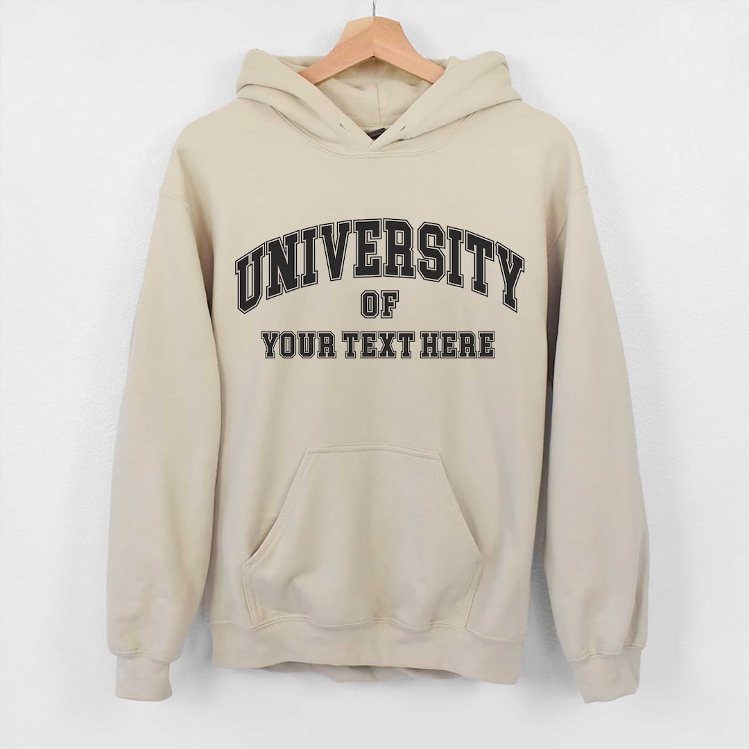 Personalized University Hoodie, With Custom College Name, Customized ...