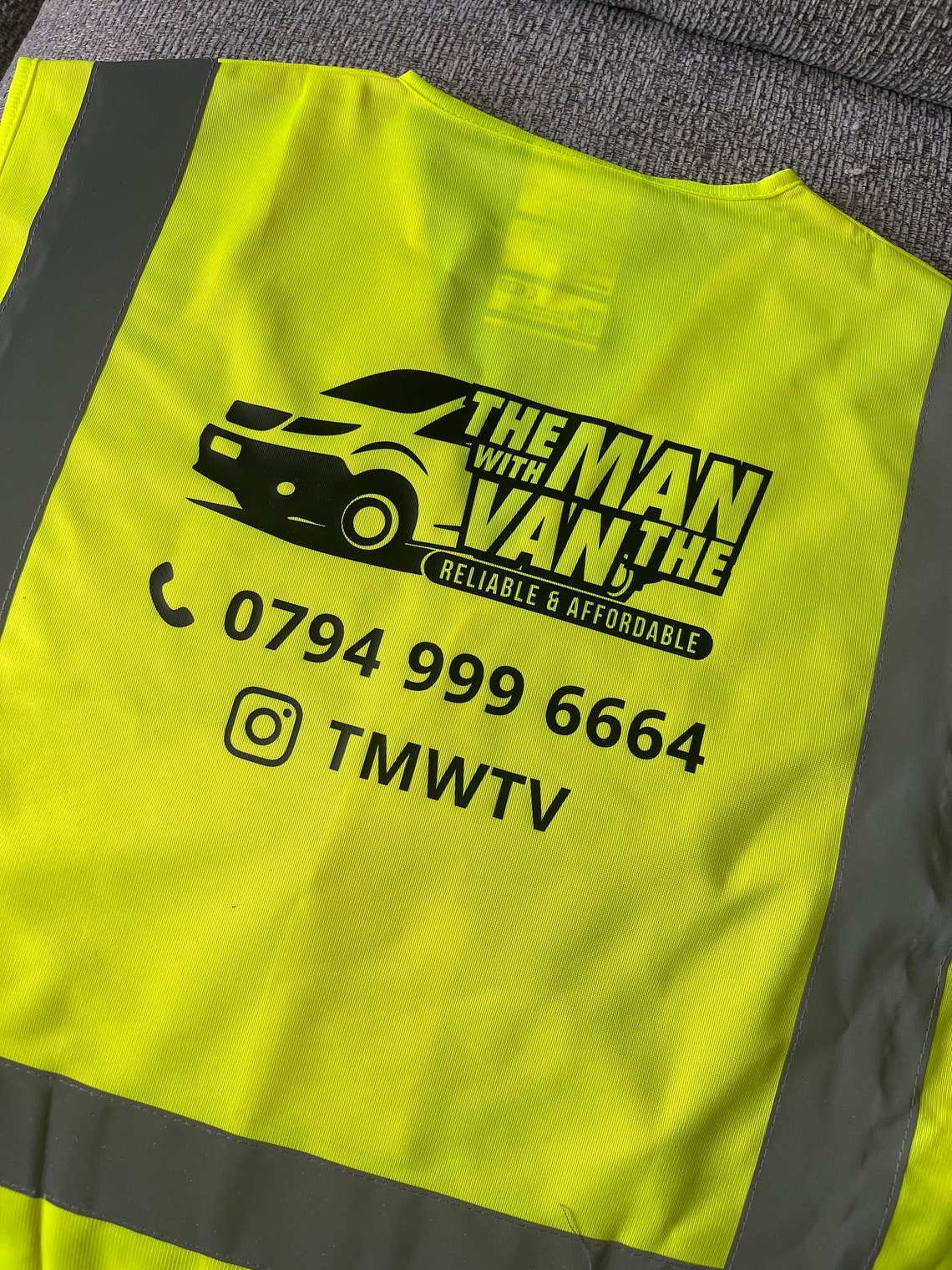 Personalised Custom Printed Yellow Hi Vis Vest With Any Logo - Etsy UK