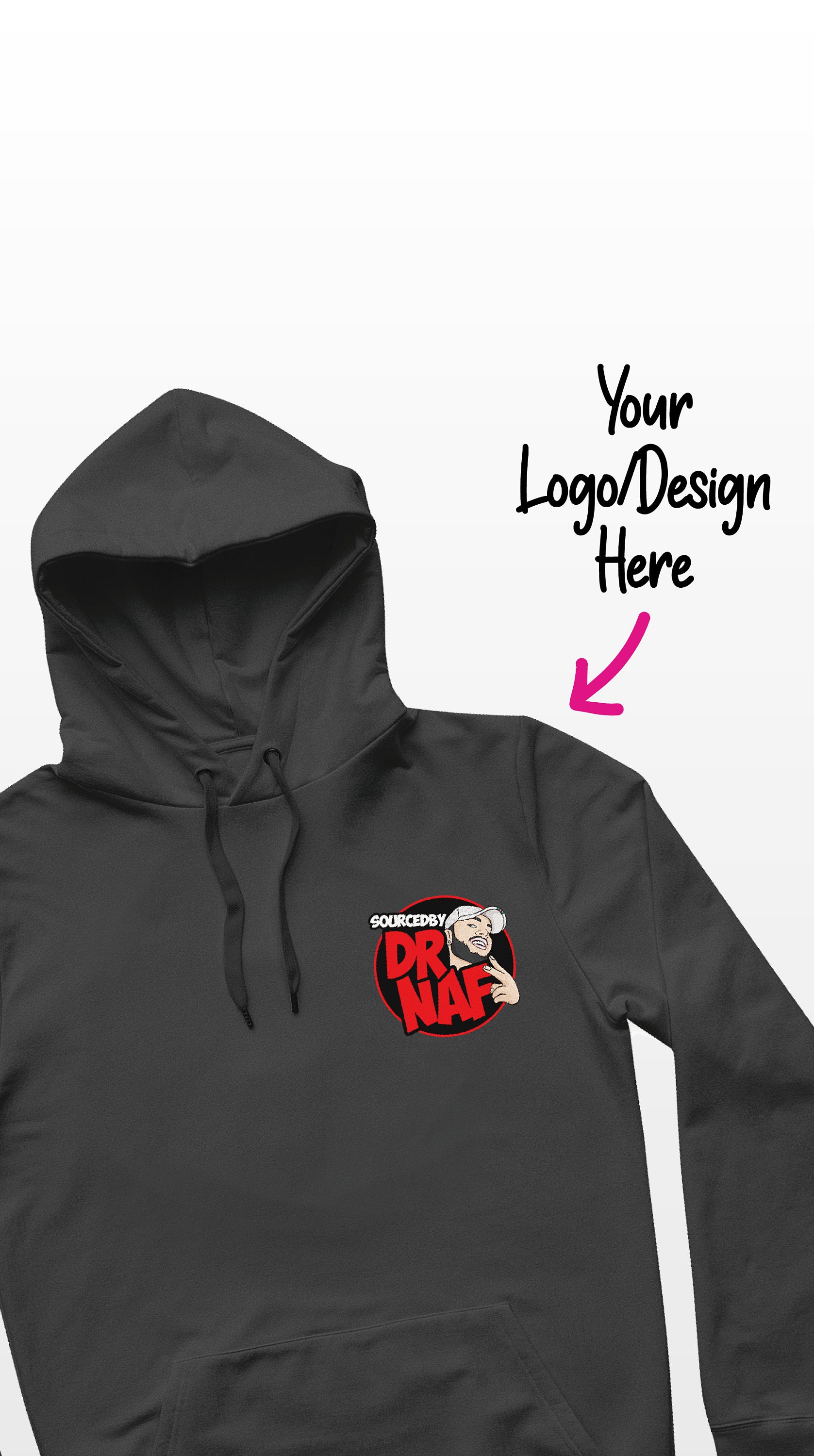 Custom Printed Hoodie Unisex Personalised Black Pullover - Etsy UK