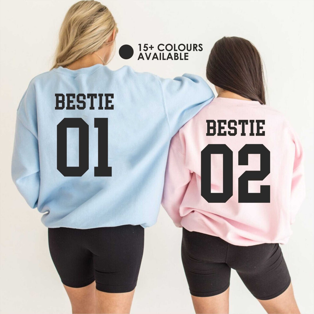 Best Friend Sweatshirt With Personalized Text, Matching Bestie ...