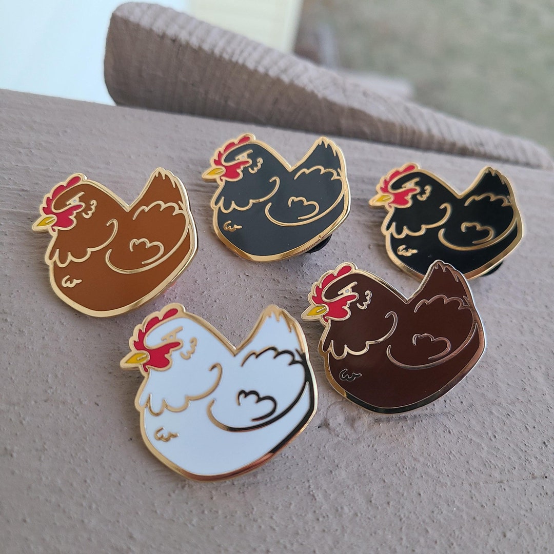 Chicken Enamel Pin: Chicken Lover Gift / Grumpy Stardew Style - Etsy