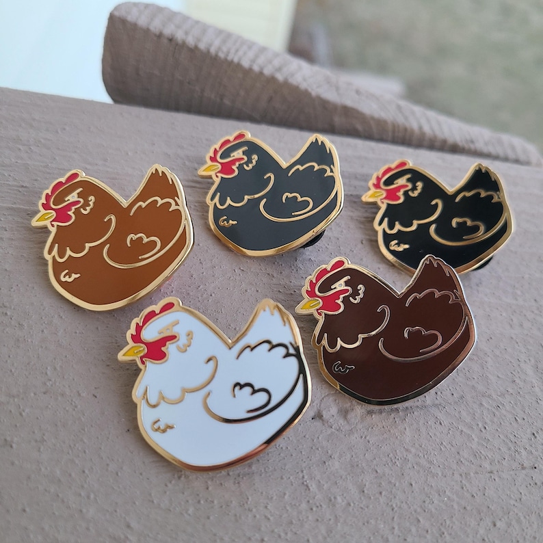 Chicken Enamel Pin: Chicken Lover Gift / Grumpy Stardew Style - Etsy