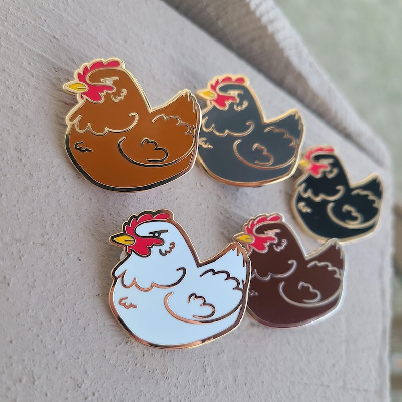 Chicken Enamel Pin: Chicken Lover Gift / Grumpy Stardew Style - Etsy