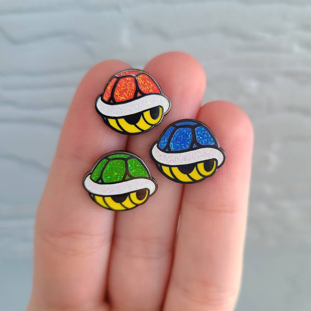 Mini GLITTER Super Mario Shell Pins - Etsy