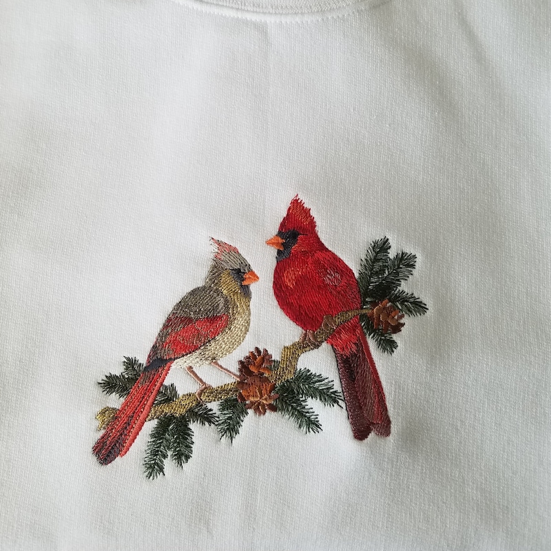 Embroidered Cardinal - Etsy