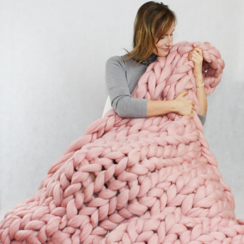 Chunky Knit Blanket - Etsy